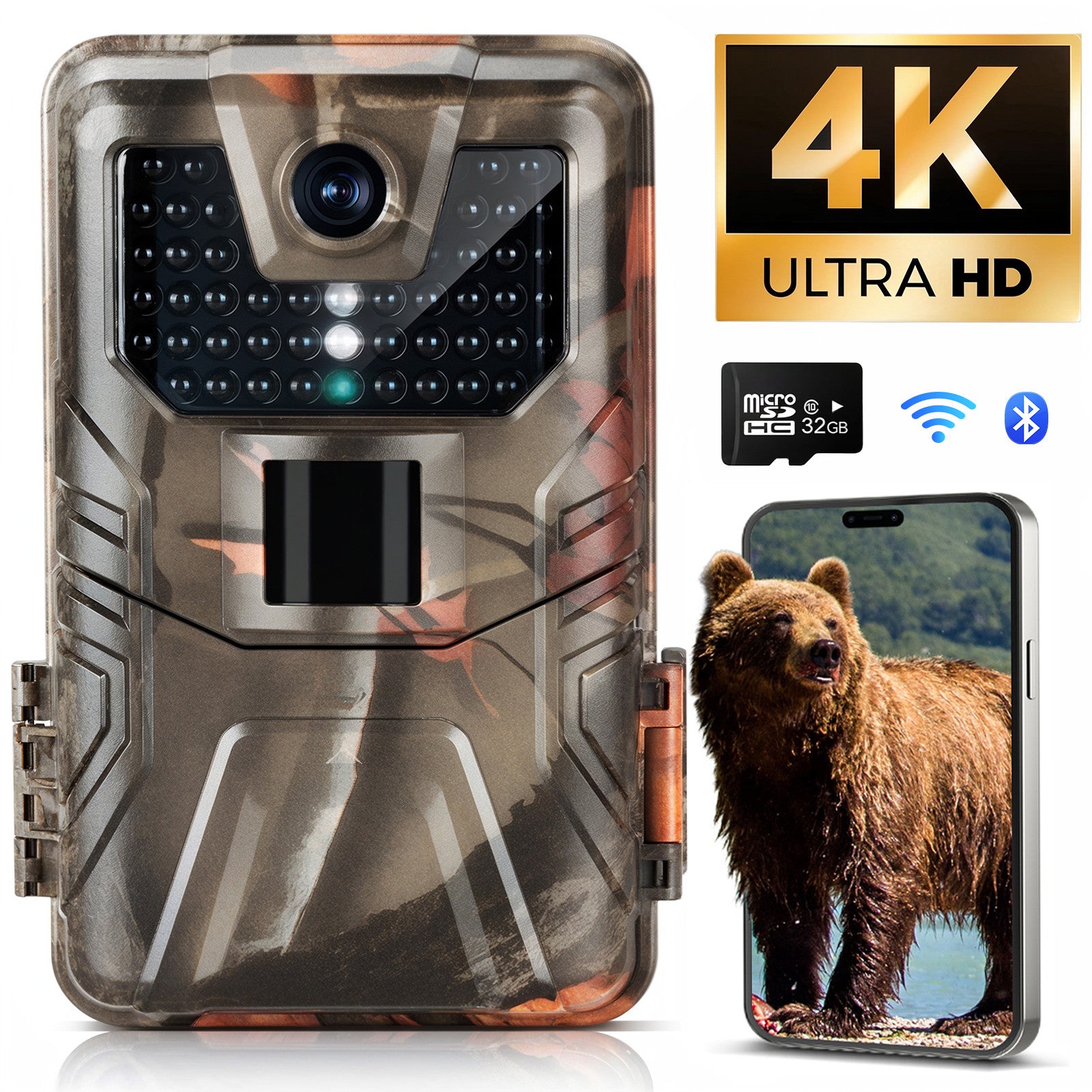 Trail Camera with Night Vision - 4K 48MP Wifi Bluetooth – huntsen