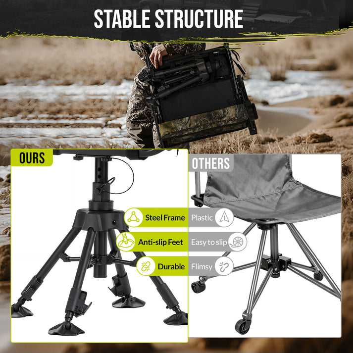 Hunting Chair 360° Silent Swivel for Blinds with Heat – huntsen